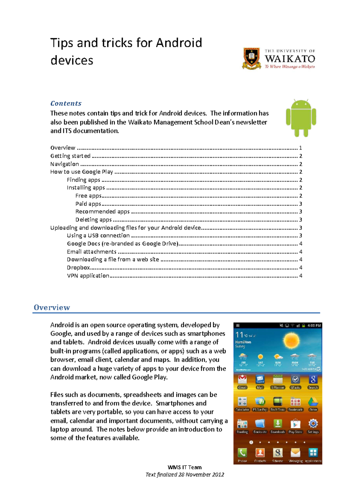 0308 tips and tricks for android devices - WMS IT Team Text finalized ...