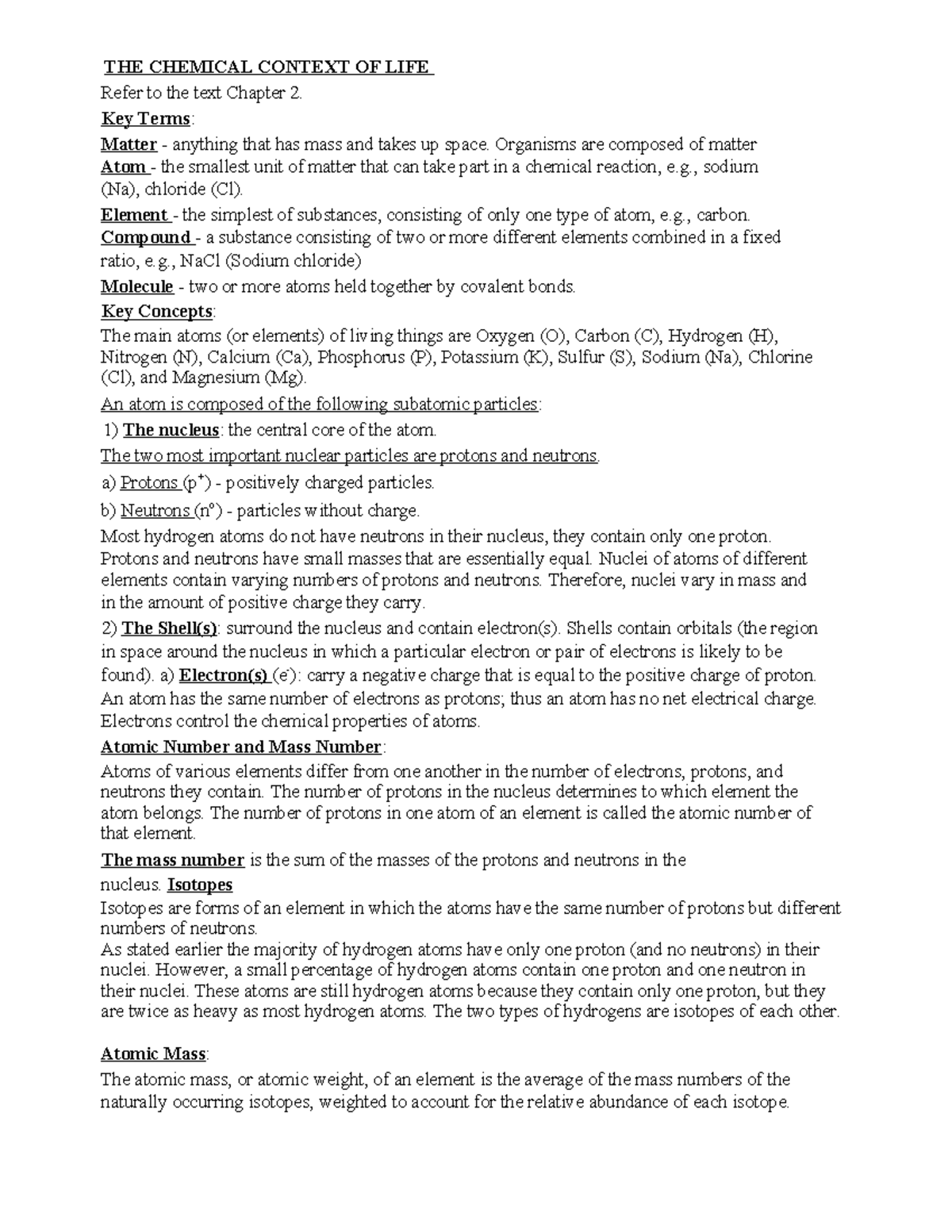 CHEM 101: Understanding Atomic Structure & Chemical Bonds - Studocu