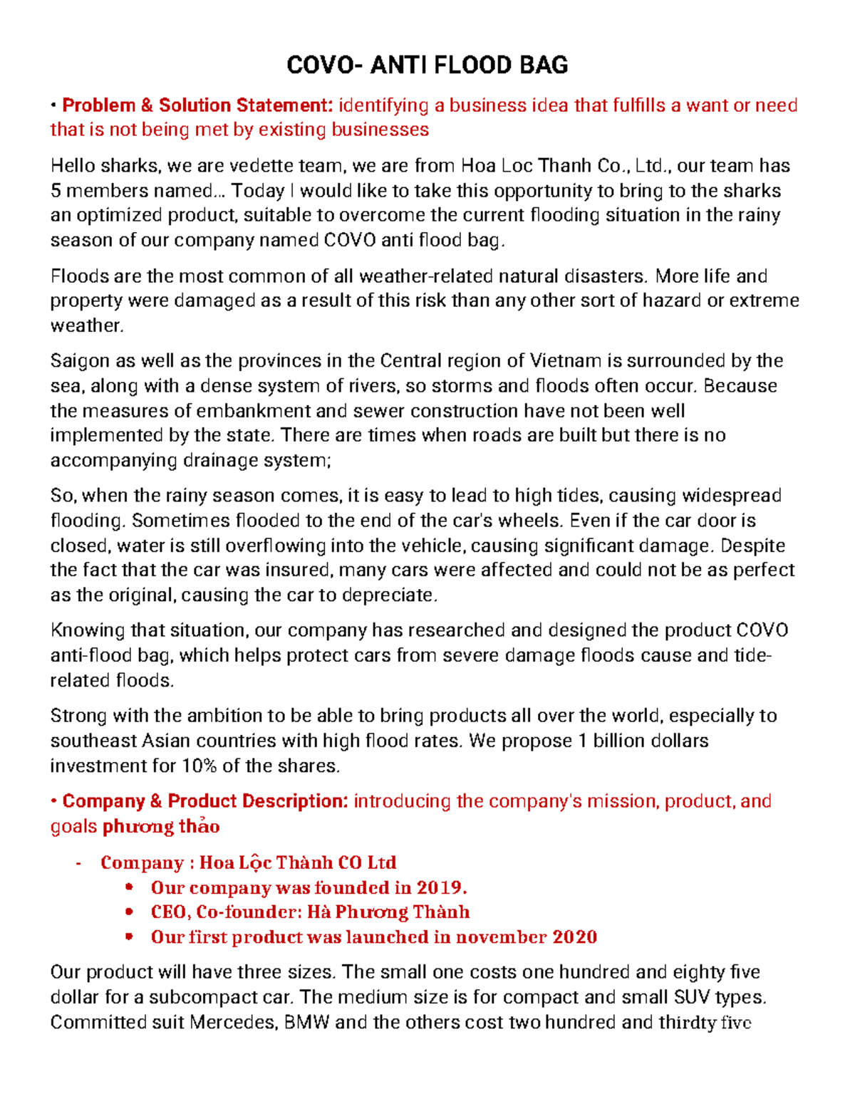 COVO - fixed - convo - COVO- ANTI FLOOD BAG Problem & Solution ...