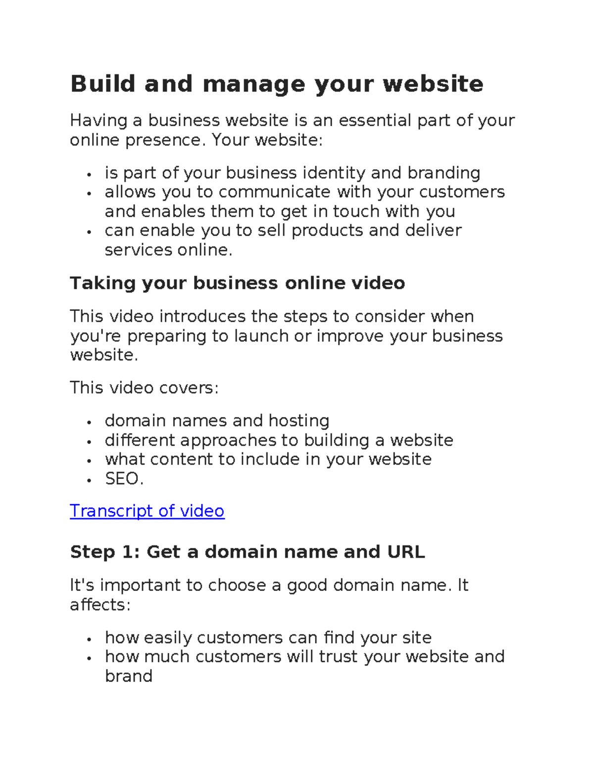 Website Development Guide: Build & Manage Your Online Presence - Studocu