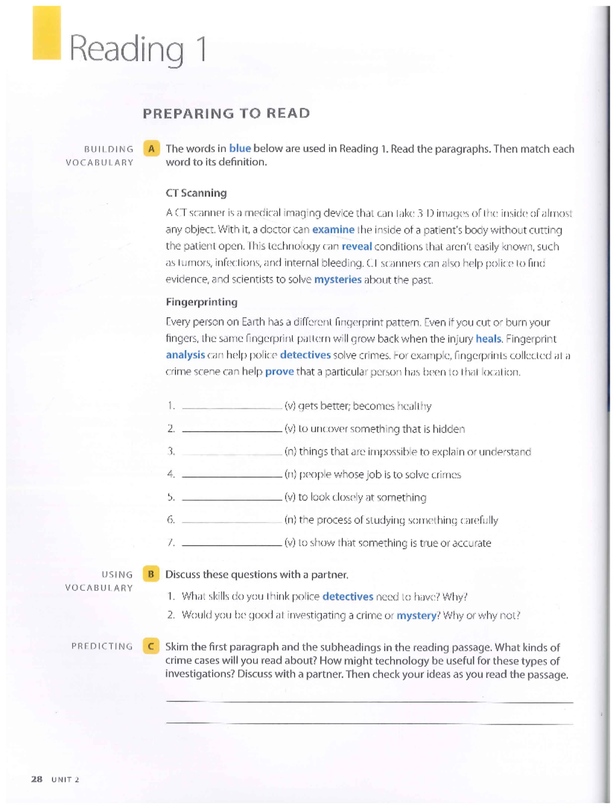 Reading 1: UNIT 2 - Tech Detectives & Crime Scene Investigations - Studocu