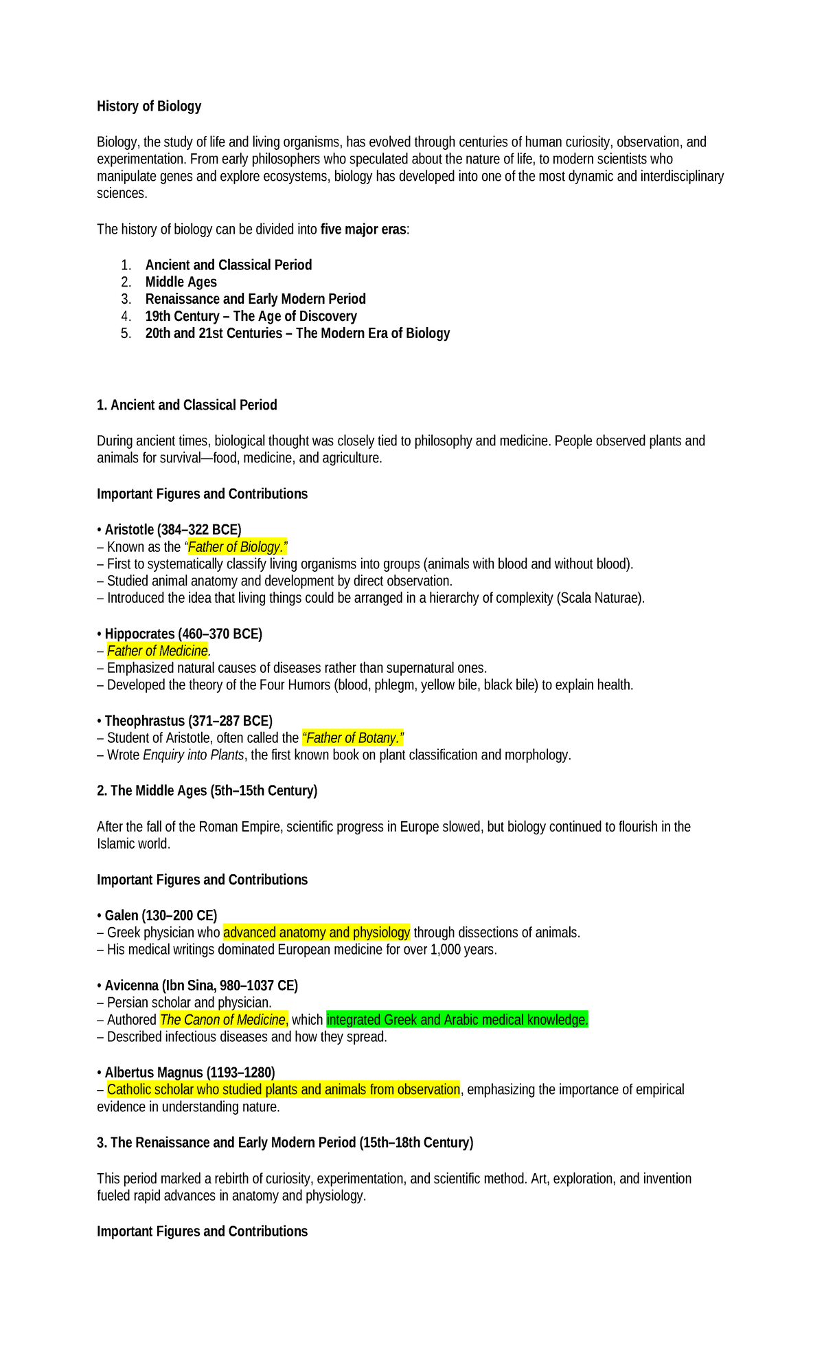 History of Biology: Key Eras and Contributions in Biological Science ...