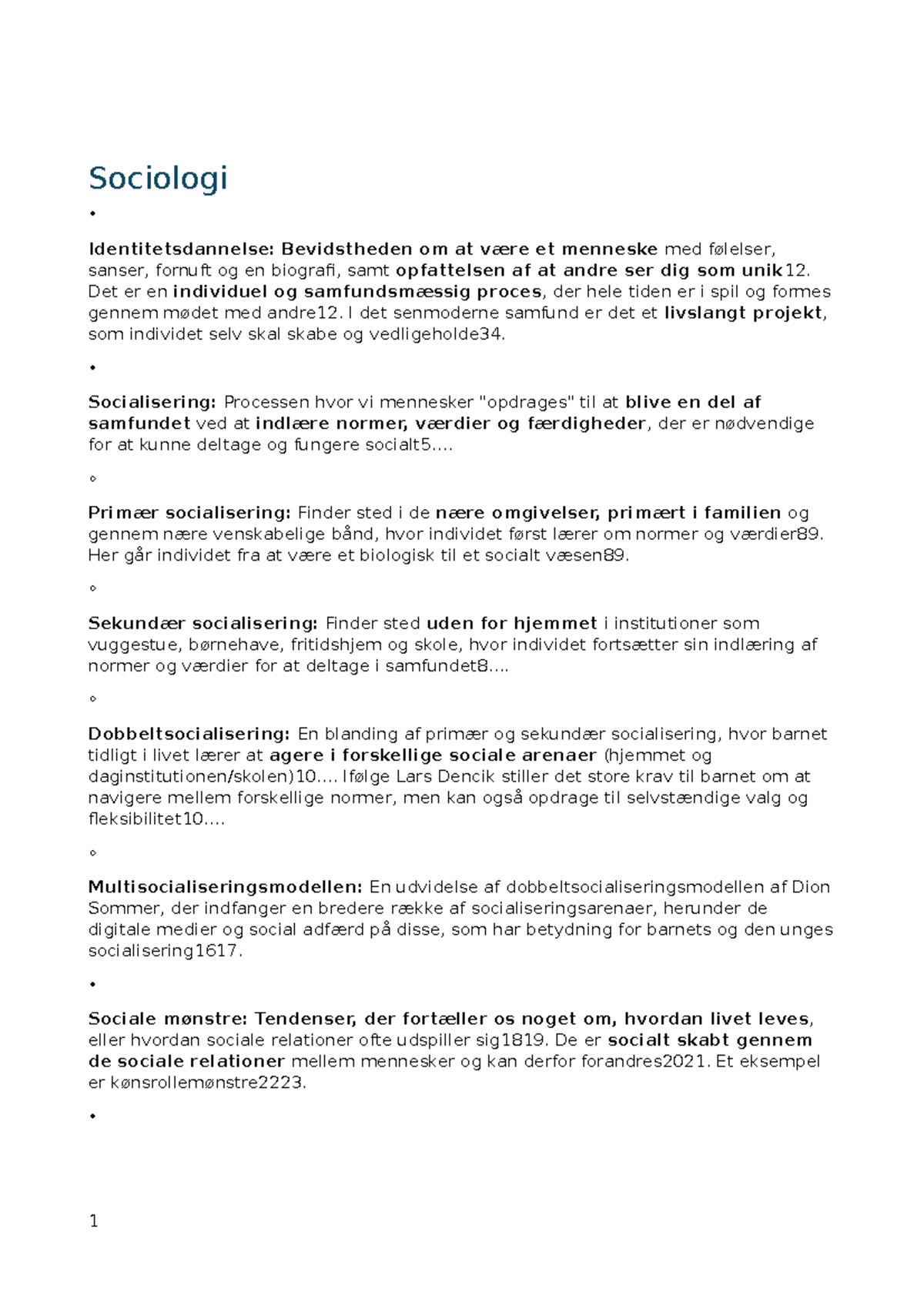 Sociologi 101: Identitetsdannelse og Socialisering i Det Senmoderne ...