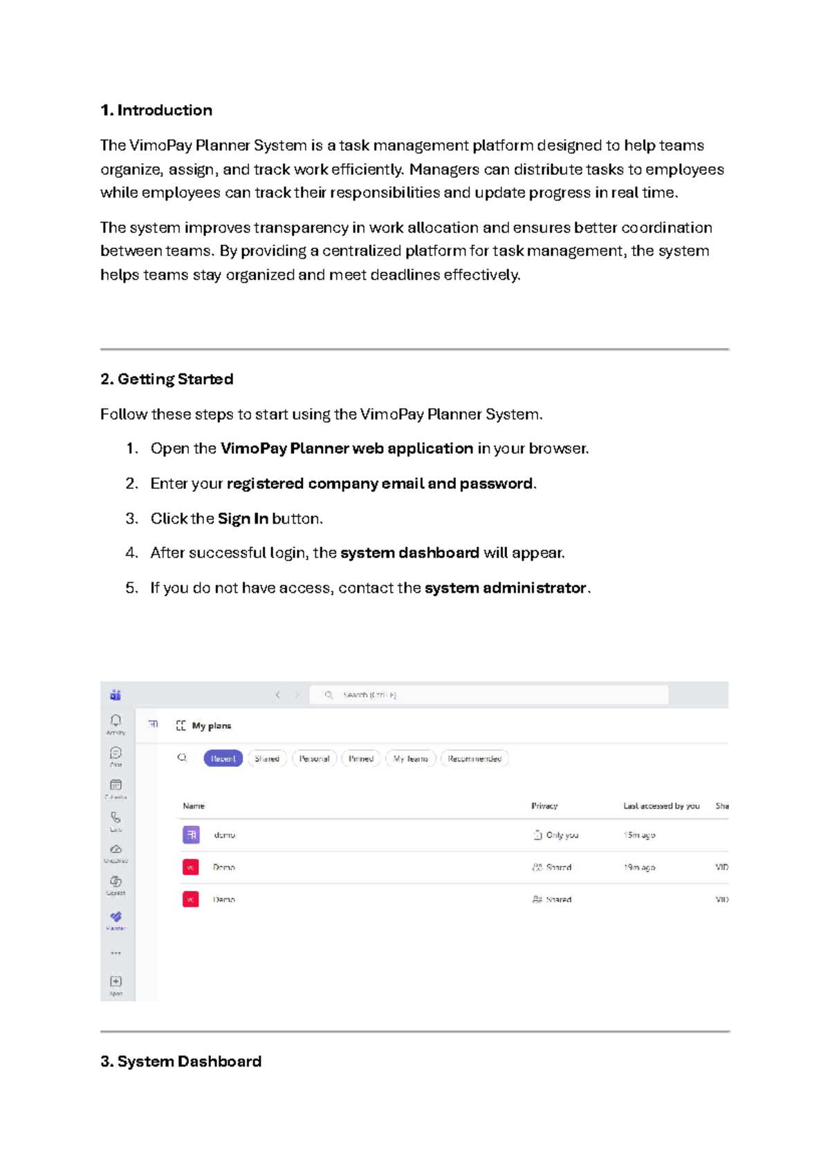 VimoPay Planner System User Guide: Task Management Overview - Studocu