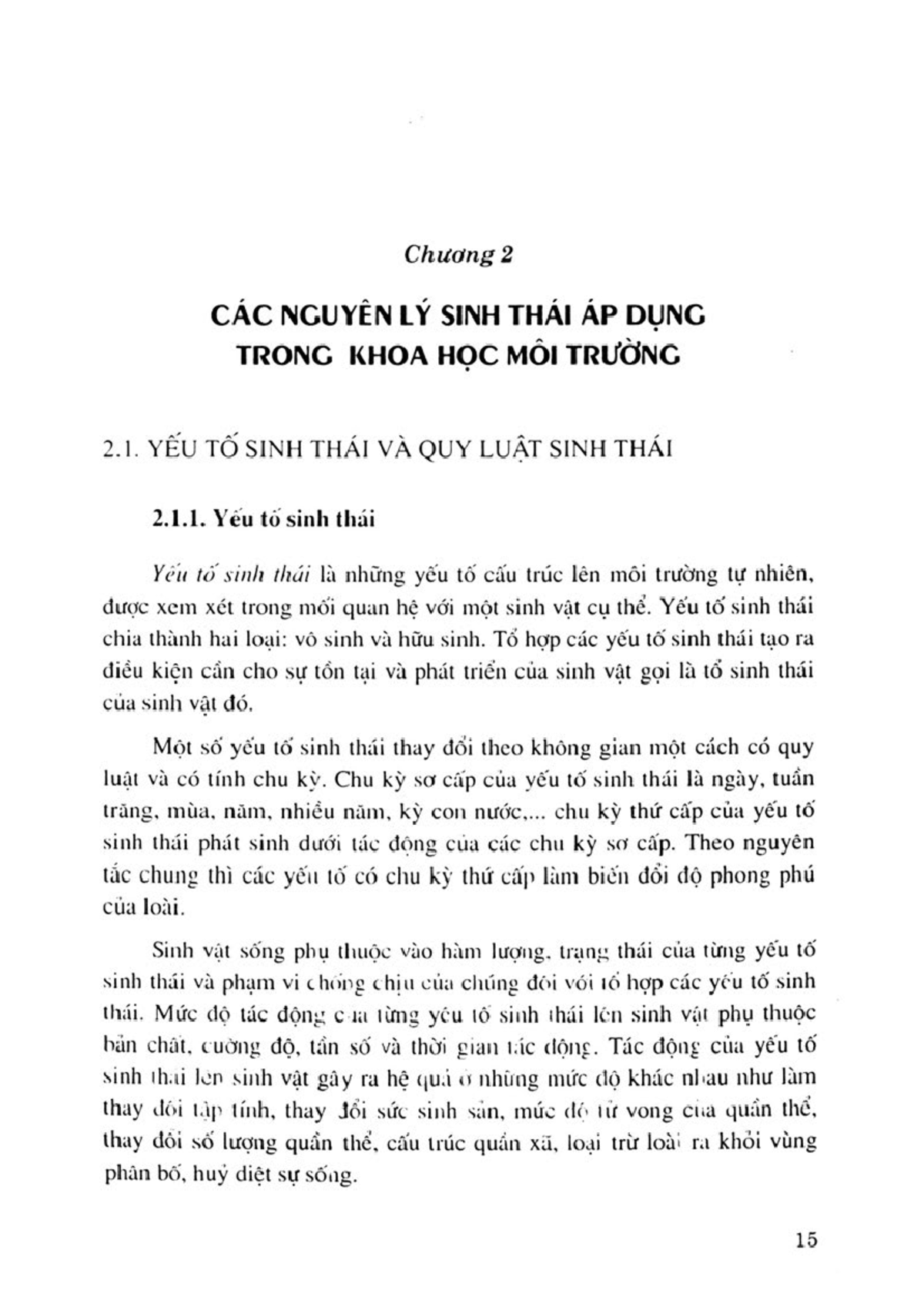 Chương 2: Các Nguyên Lý Sinh Thái Ứng Dụng Trong Khoa Học Môi Trường ...