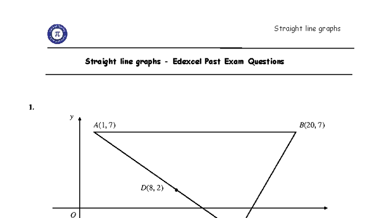 Edexcel Chp 5 Straight Line Graphs Past Exam Questions - Studocu