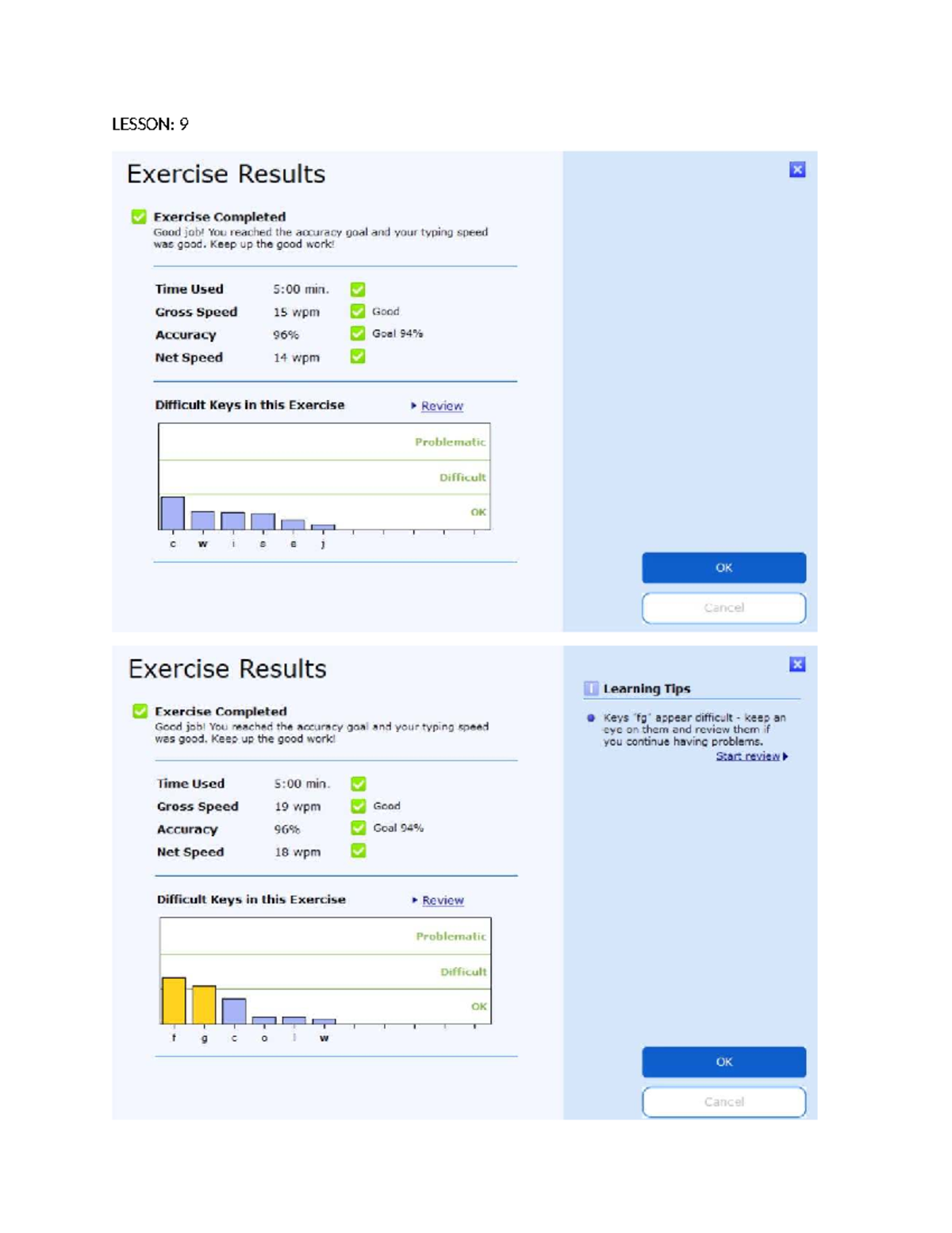 LESSON: 9-12 Exercise Results and Performance Feedback - Studocu