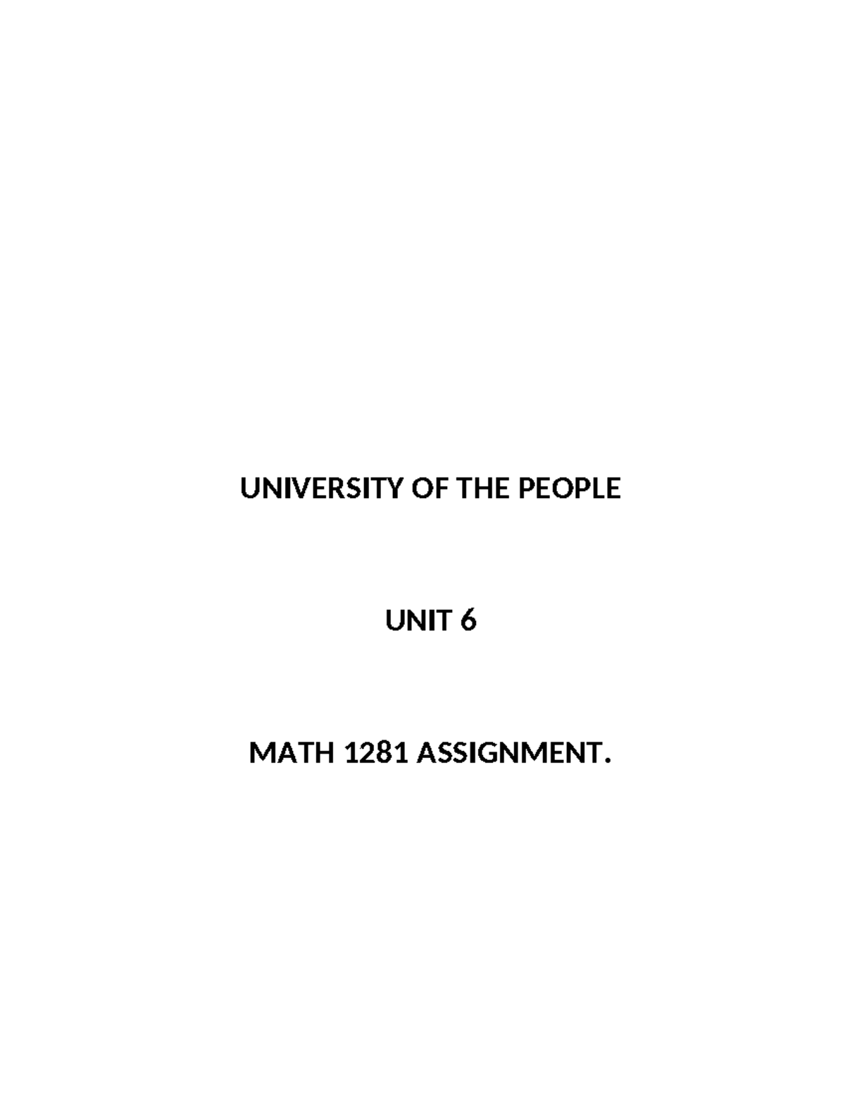 Unit 6 math 1281 assignment on correlation and regression analysis - Studocu