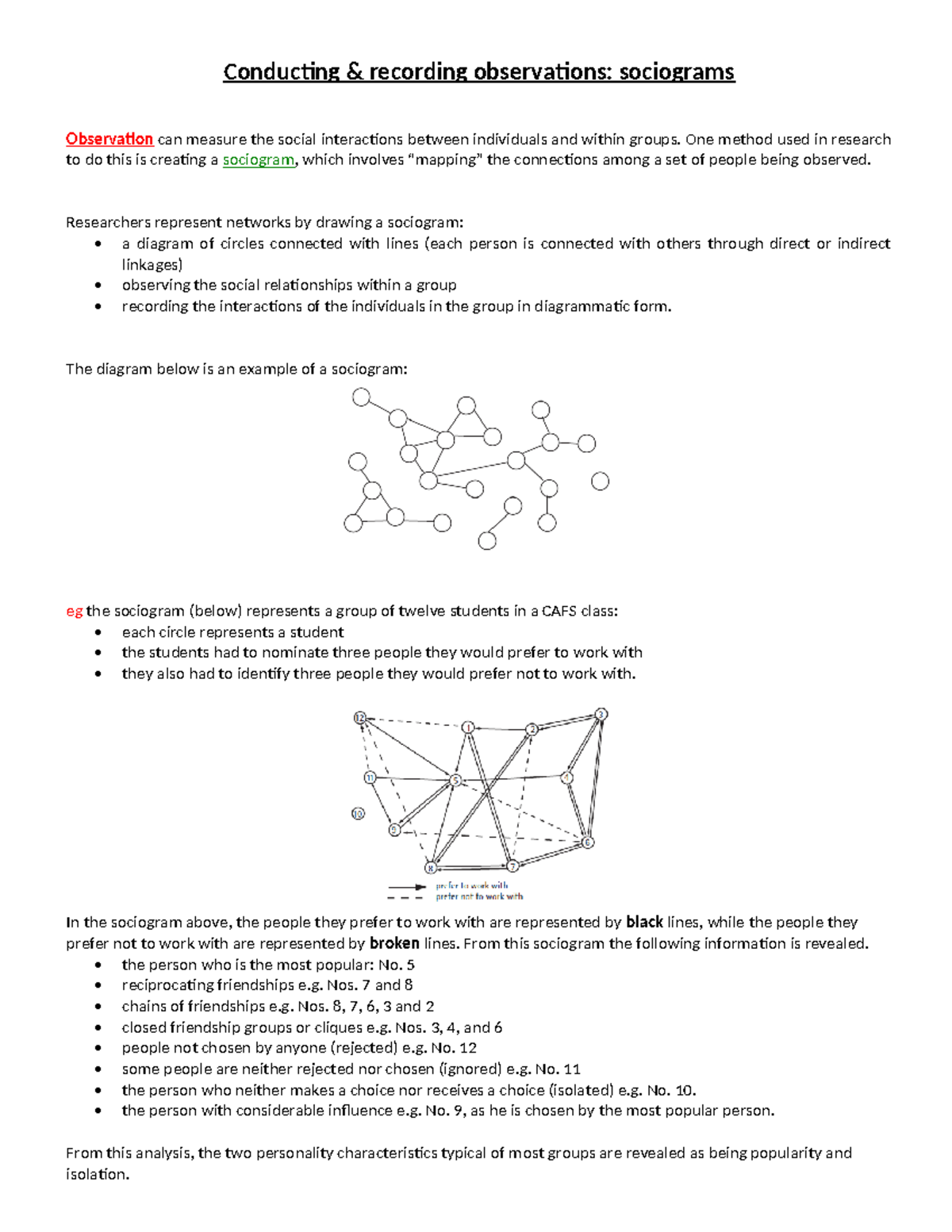 Worksheet - Sociograms: Analyzing Social Interactions in Groups - Studocu