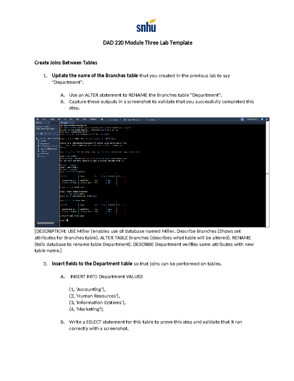 DAD 220 Module Three Lab Miller - DAD 220 Module Three Lab Template Create Joins Between Tables ...