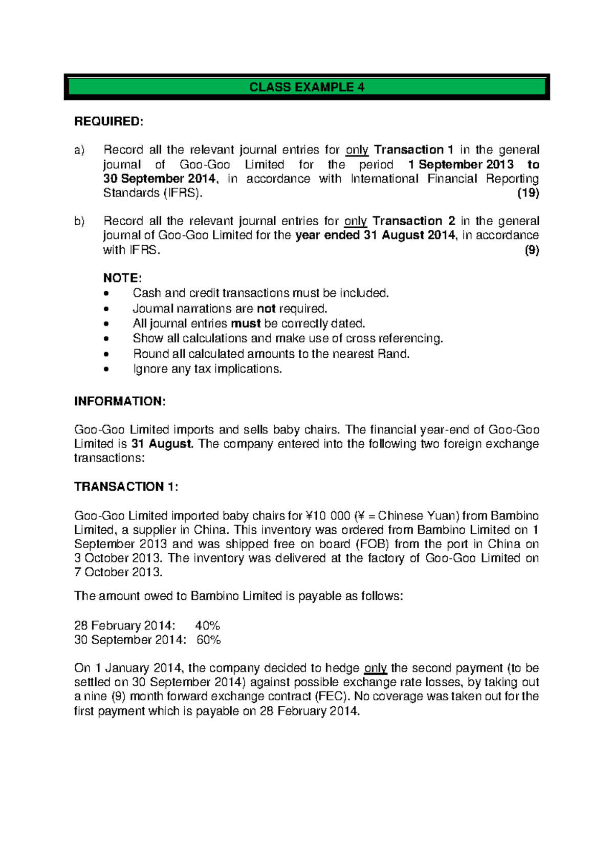 LA15 Journal Entries for Foreign Exchange Transactions - Class Example ...