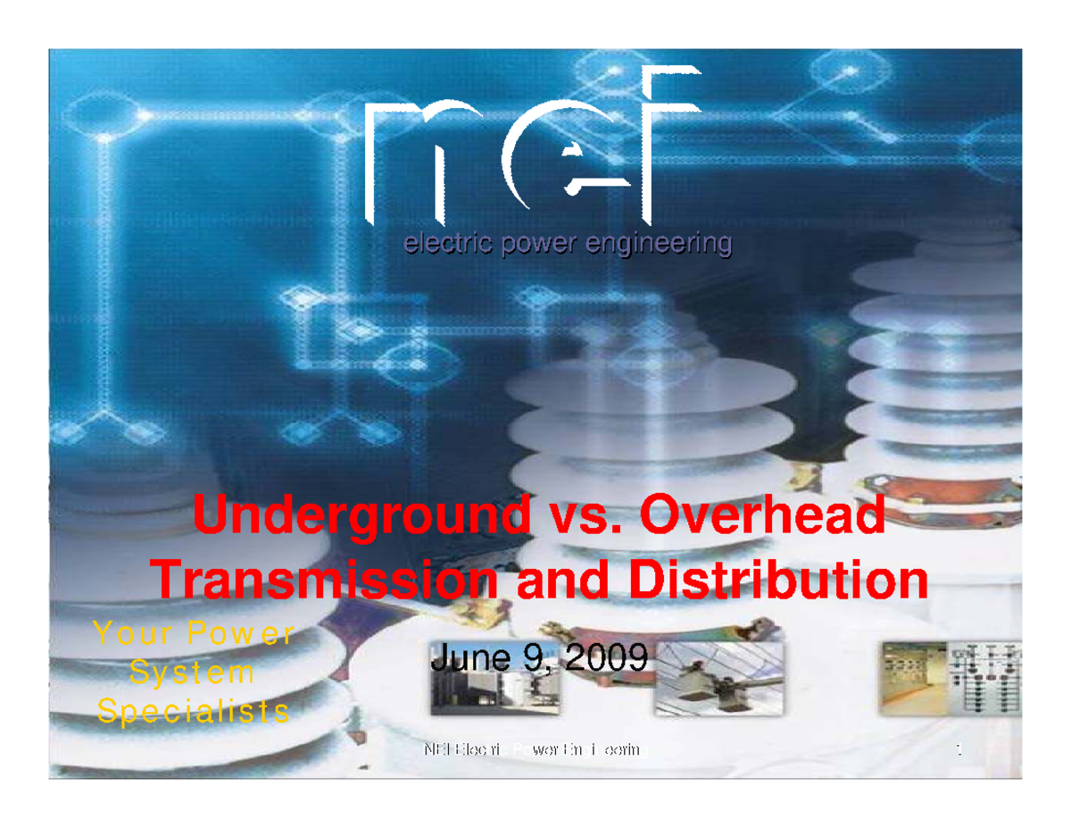 NEI Electric Power Engineering: Underground vs. Overhead Transmission ...