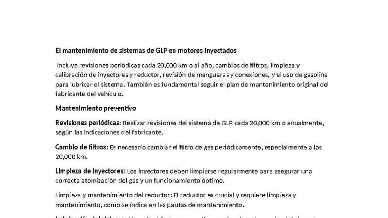 Mantenimiento de Sistemas de GLP en Motores Inyectados: Guía Completa ...