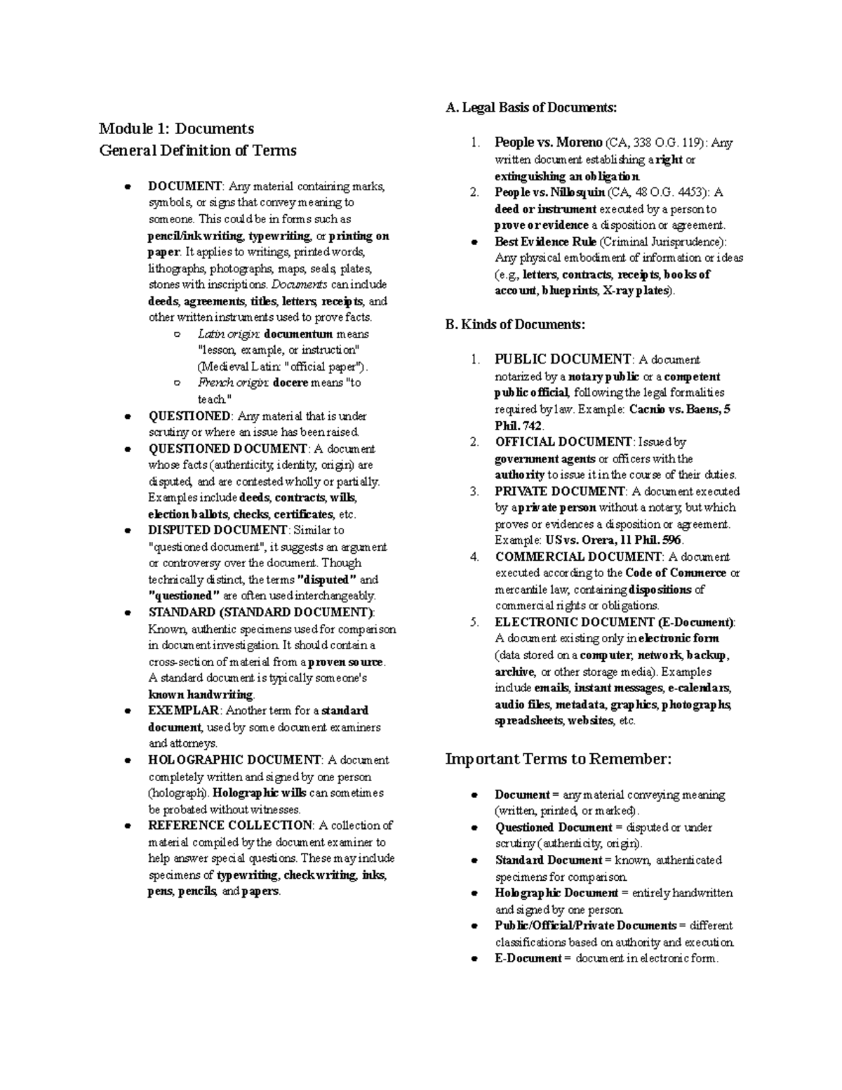 QDE Notes 1 10 - For love of God - Module 1: Documents General ...