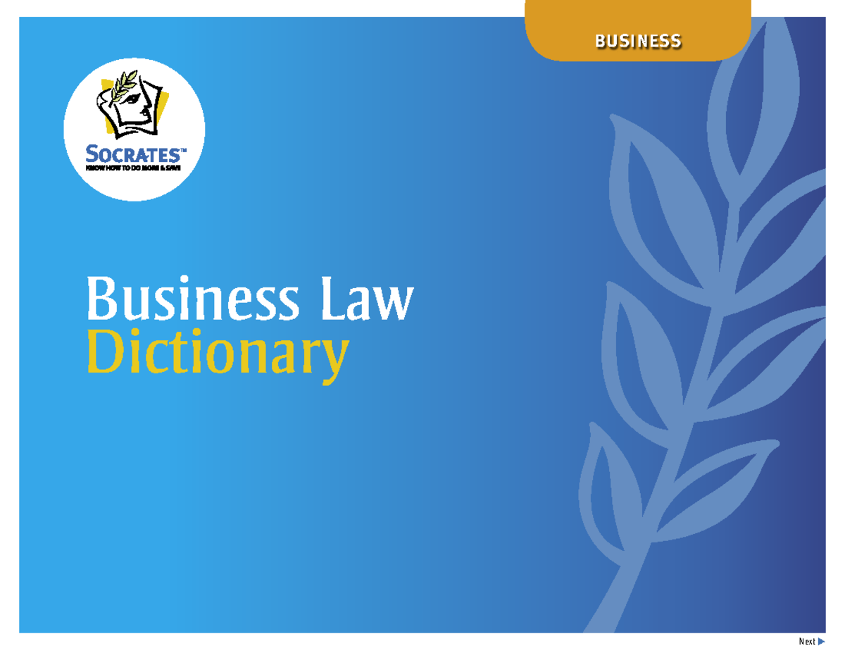 Business Law Dictionary - Business Law Dictionary BUSINESS Business Law ...