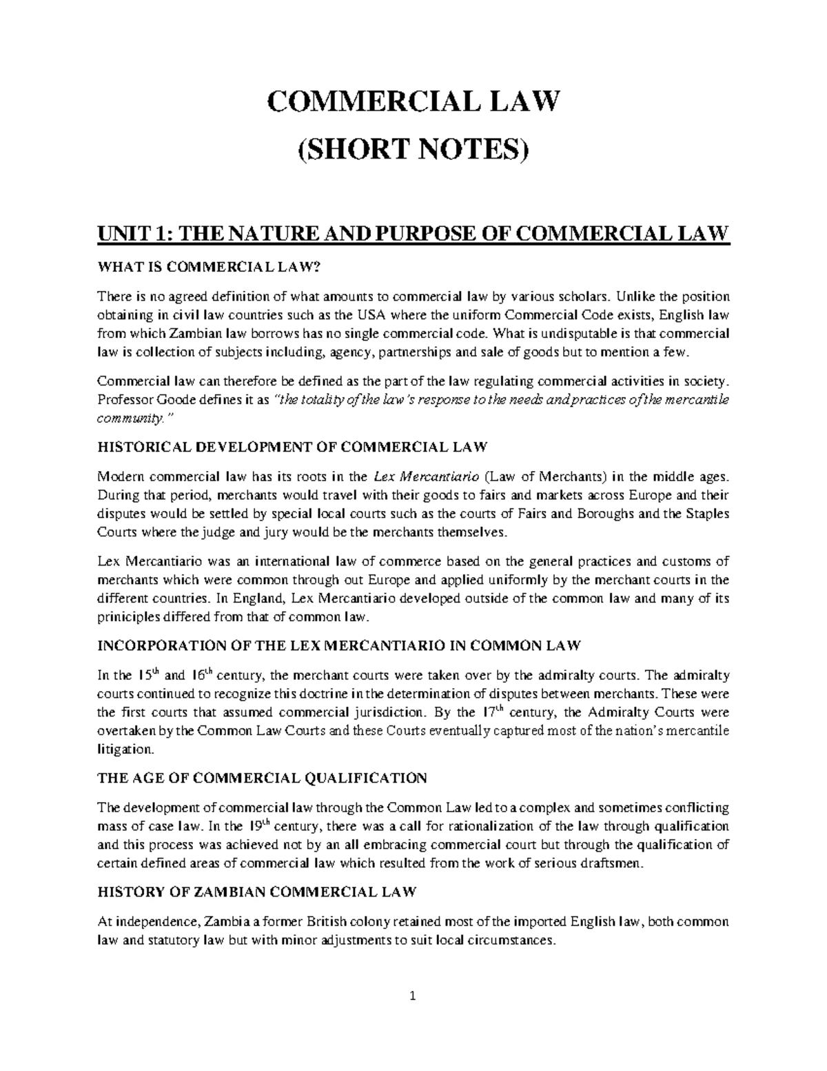 Commercial law Cases notes - UNIT 2: Law of Agency Agency by Implied ...