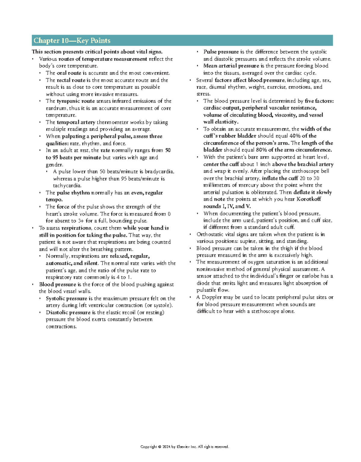 Vital Signs Assessment Techniques - Chapter Notes (NURS 101) - Studocu