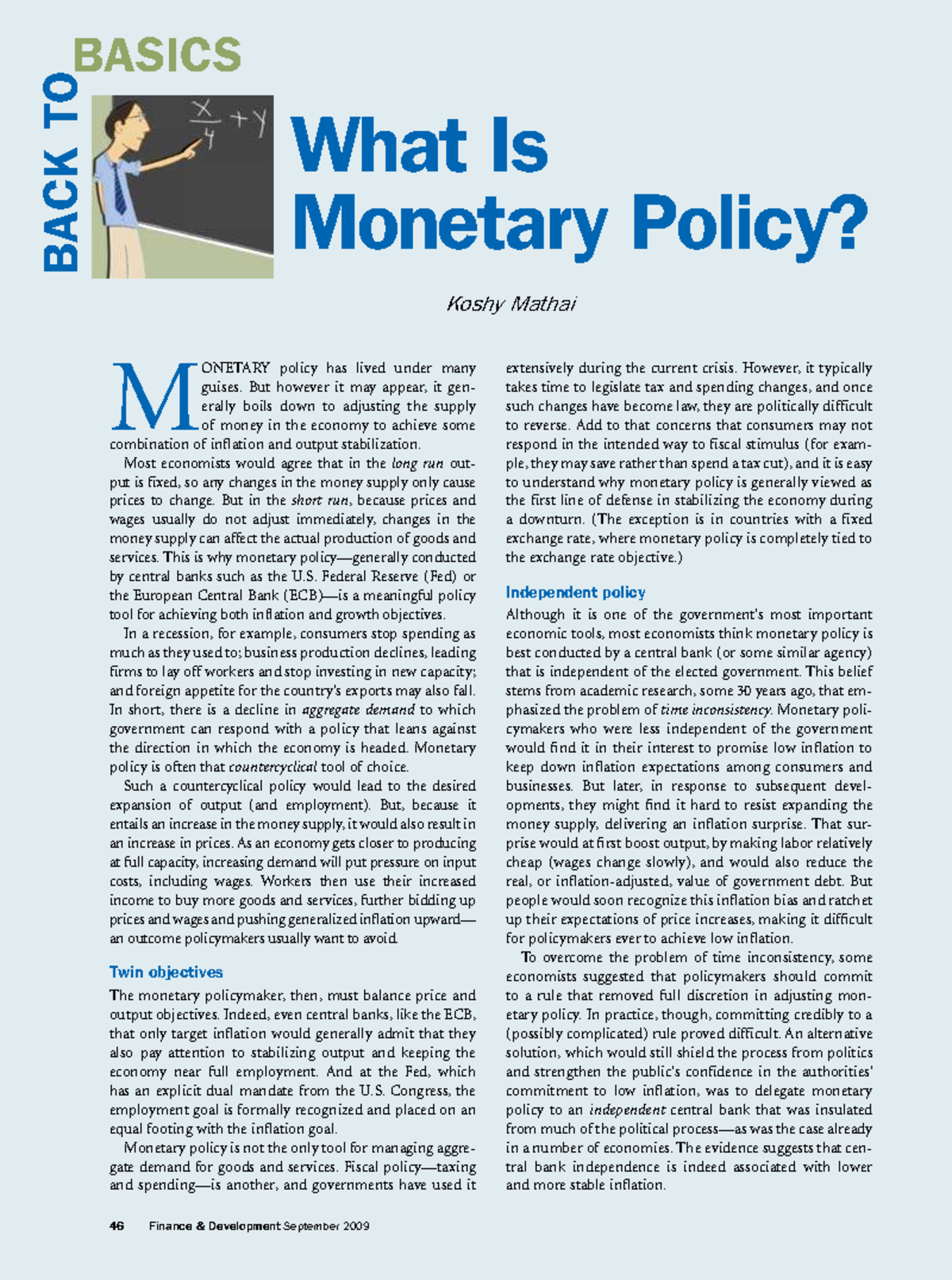 Macro-Econ Reading Assignment 2: Understanding Monetary Policy Basics ...