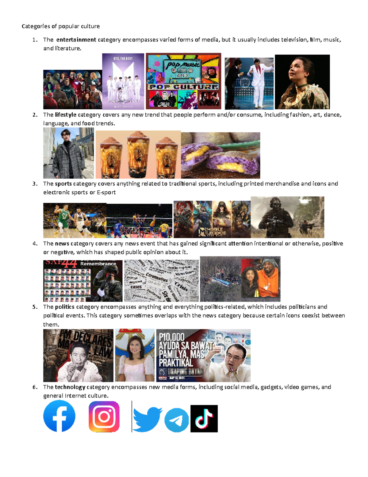 Categories of popular culture nono - Categories of popular culture The ...