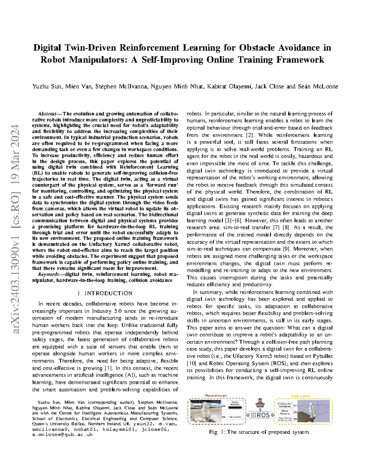 Digital Twin & RL Online Training for Obstacle Avoidance in Robots ...
