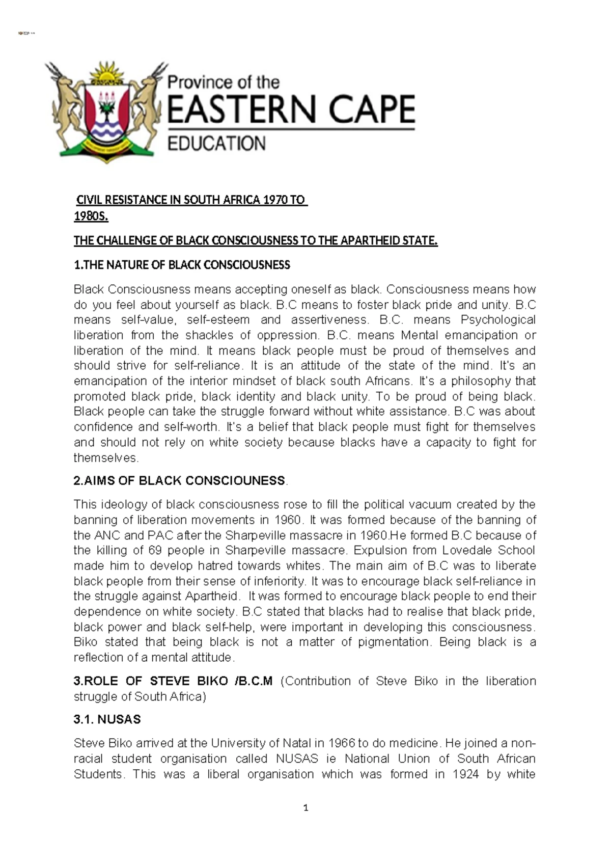 History Gr12 Essay 18May South African Road to Democracy - GRADE 12 ...