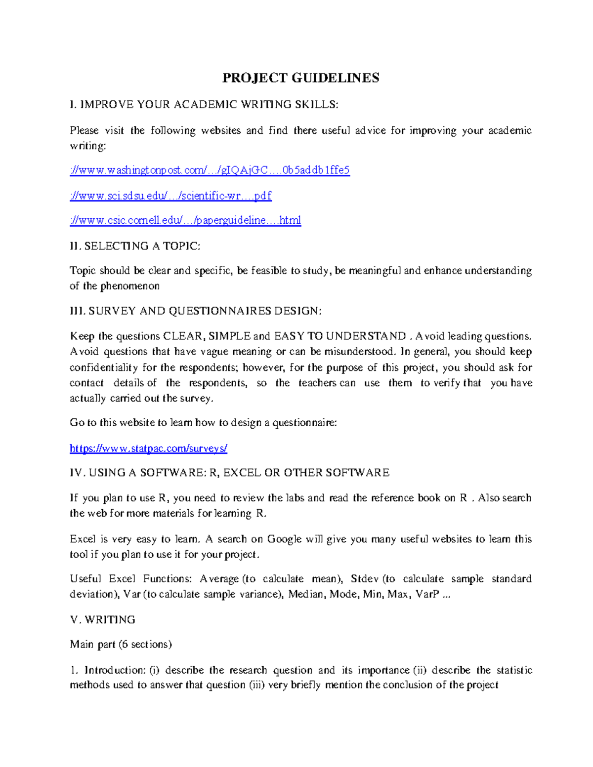 Project Guidelines - PROJECT GUIDELINES I. IMPROVE YOUR ACADEMIC ...