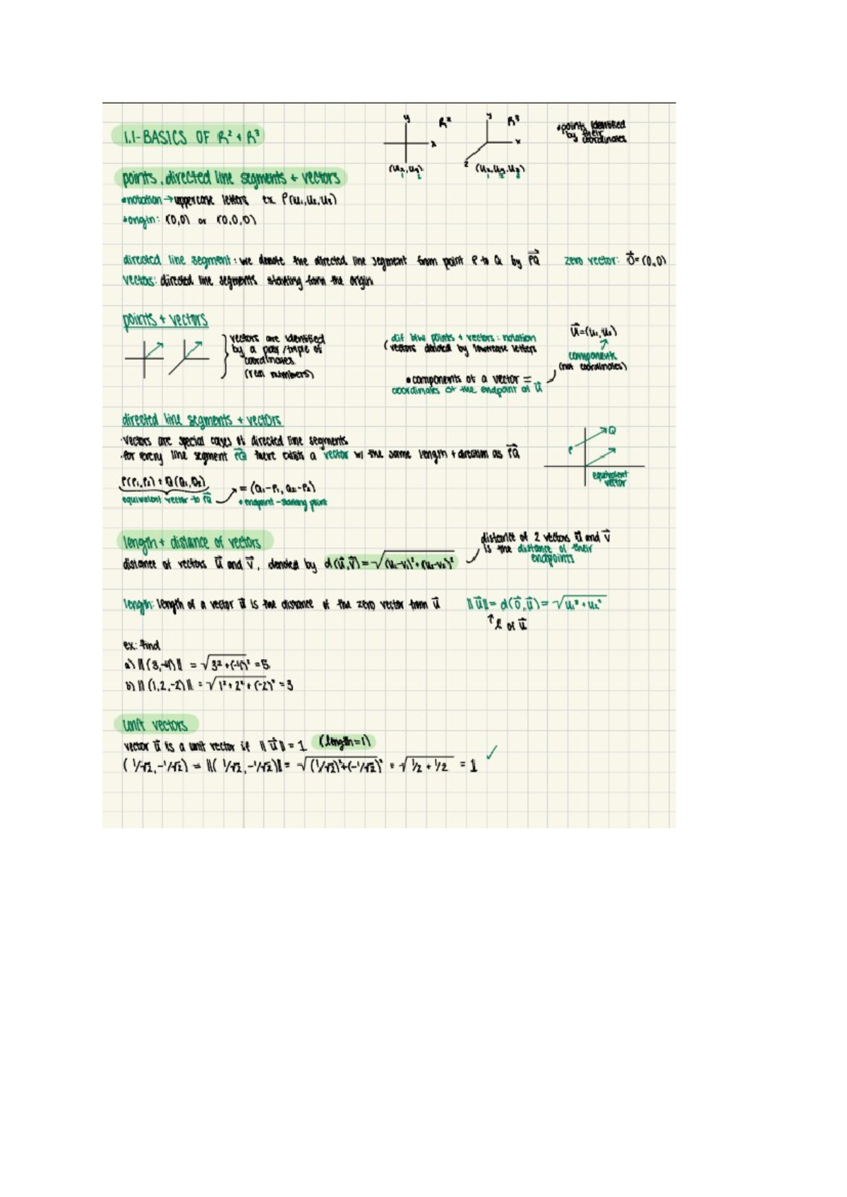 Unit 1: Basics of Vectors and Points in R^2 - Studocu