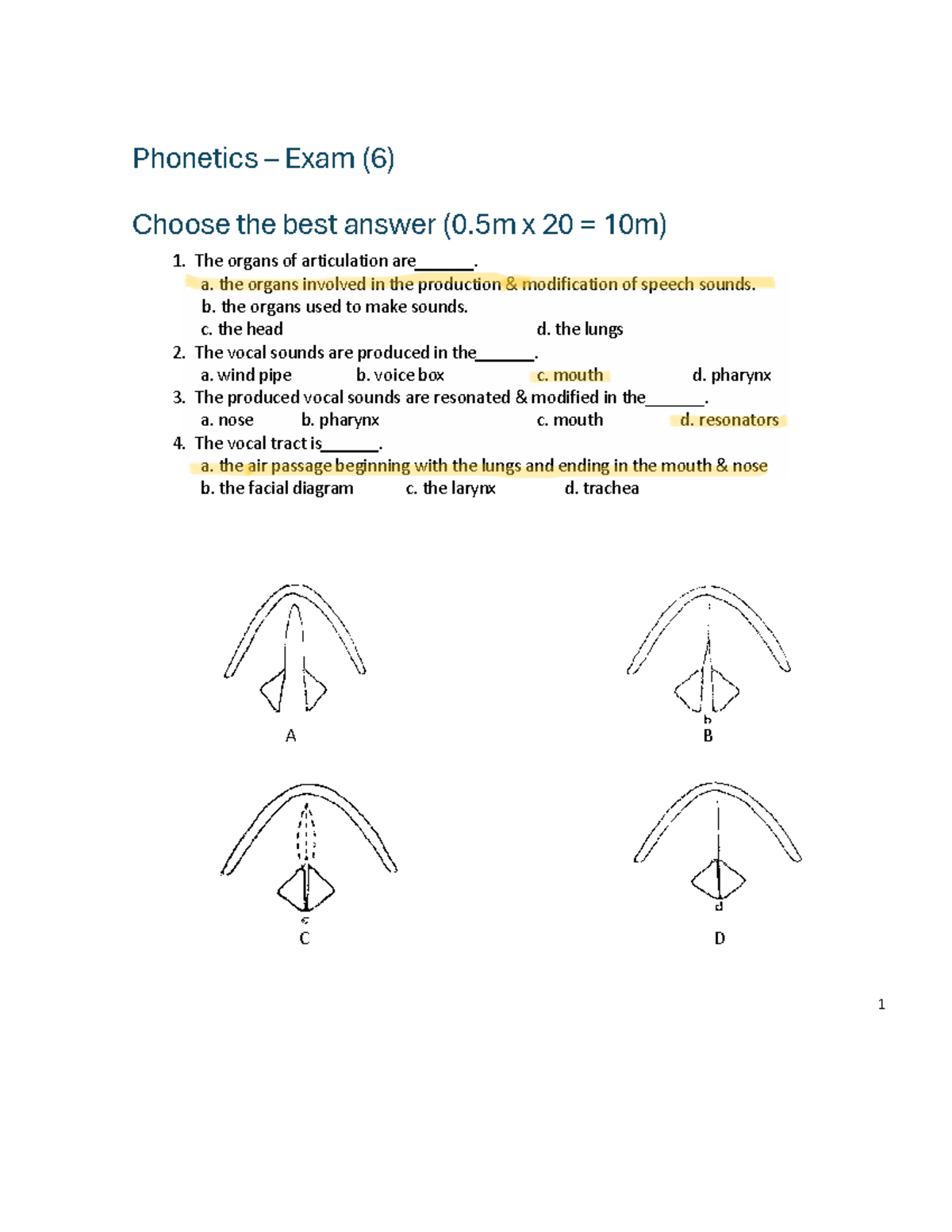 Phonetics Exam (6) - Study Guide and Practice Questions - Studocu