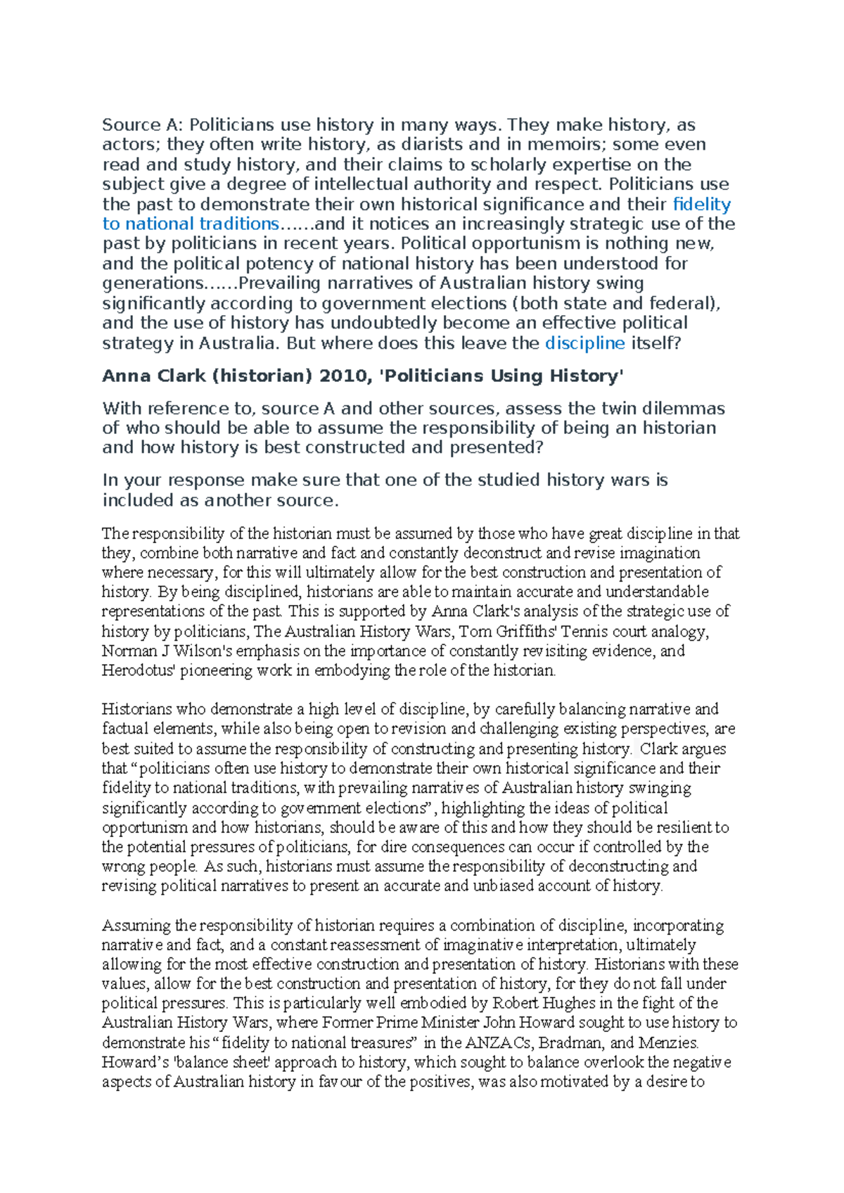 Assessing the Role of Historians in Political Narratives: Essay 3 - Studocu