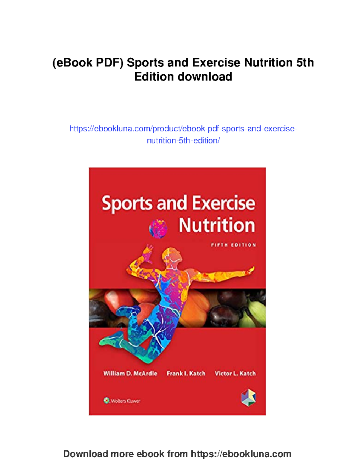 Sports and exercise nutrition 5th edition overview and key concepts ...