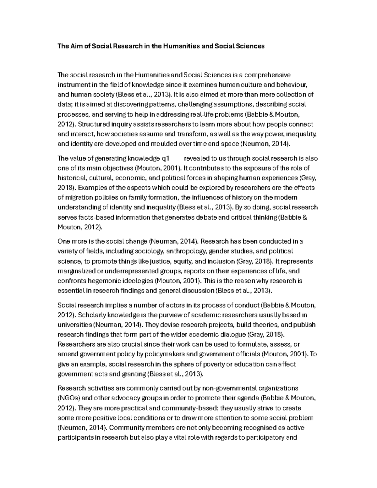 HRES 101: The Role of Social Research in Humanities & Social Sciences ...