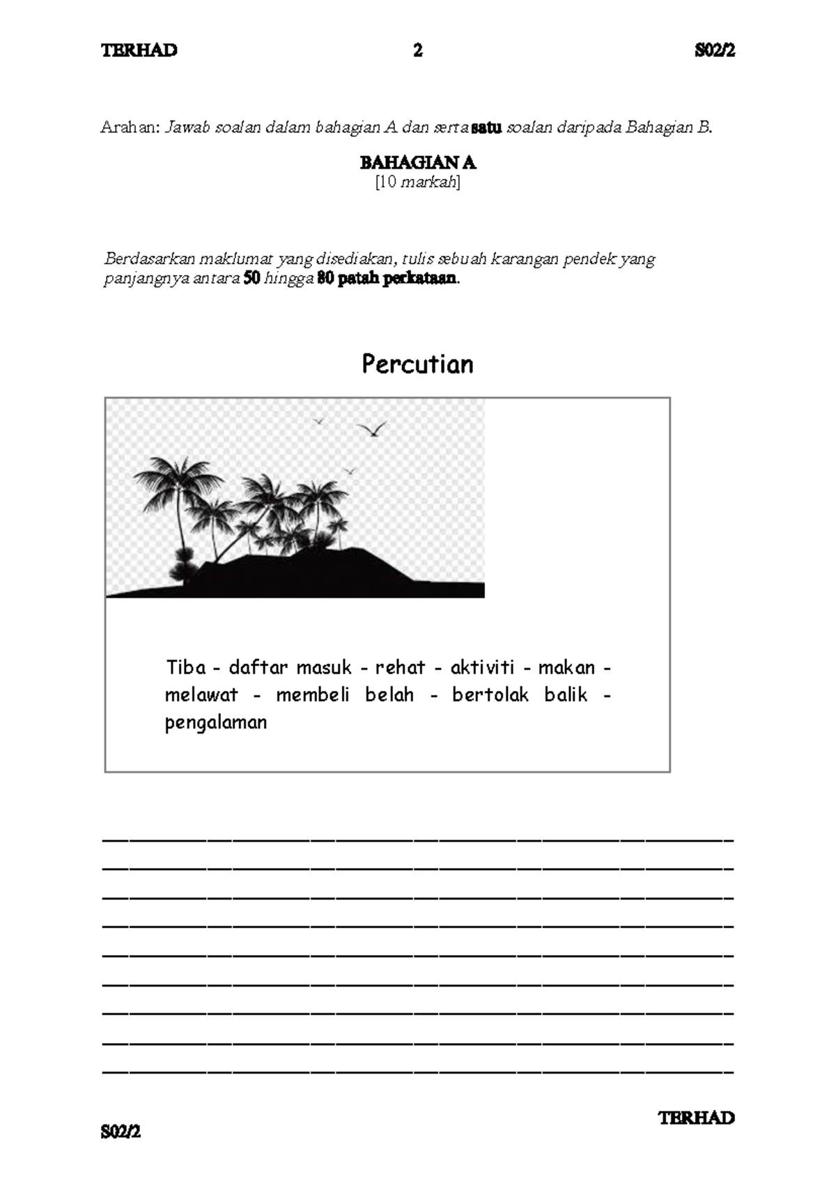 Latihan UASA BM Form 1: Karangan Pendek dan Soalan 123 - Studocu