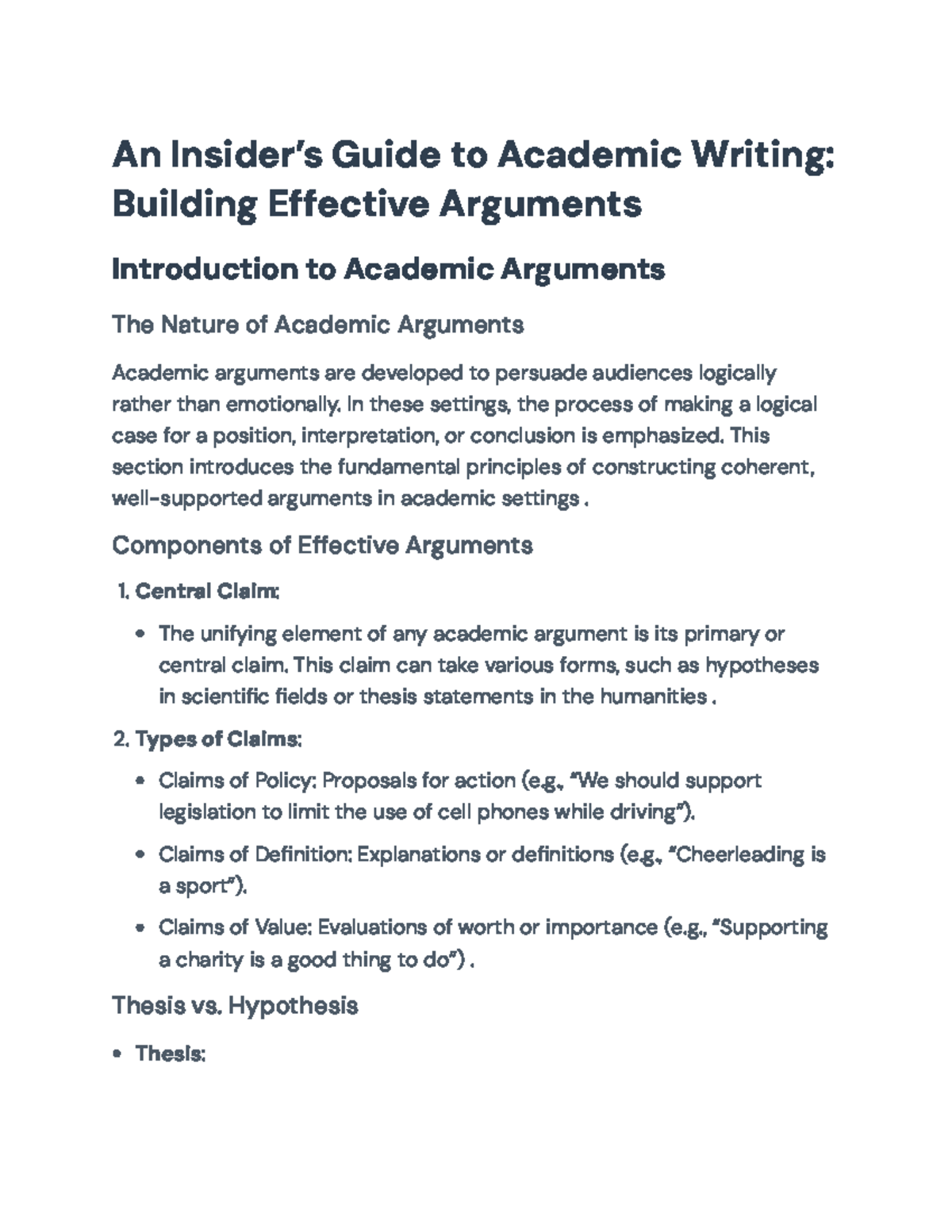 Effective Argumentation Strategies: A Guide to Academic Writing - An ...