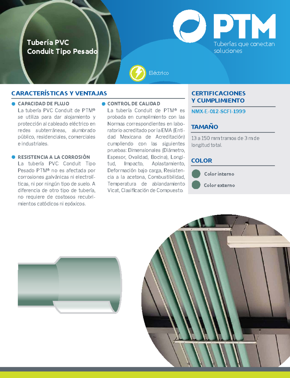Ficha Técnica: Tubería PVC Conduit Tipo Pesado - Características y ...