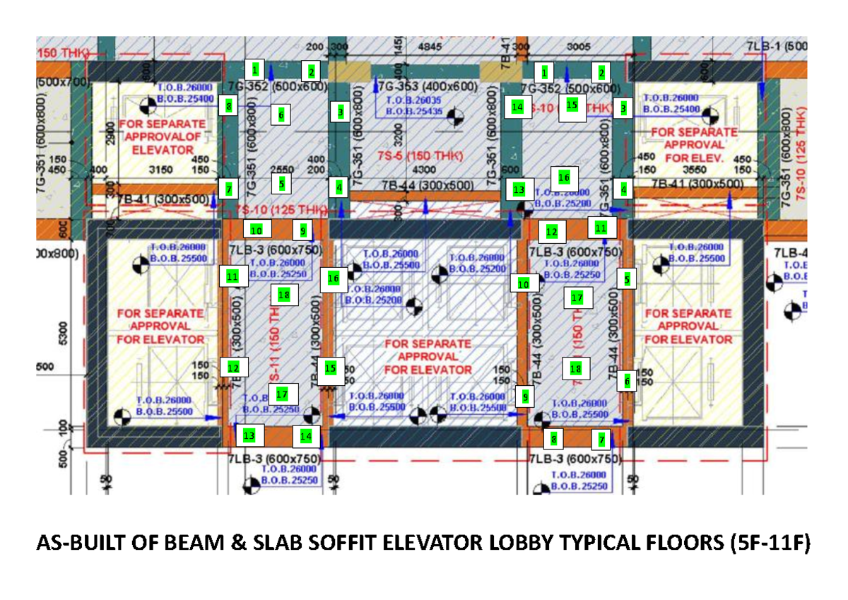 AS- Built BEAM&SLAB Soffit Elevator Lobby 5F-11F - AS-BUILT OF BEAM ...