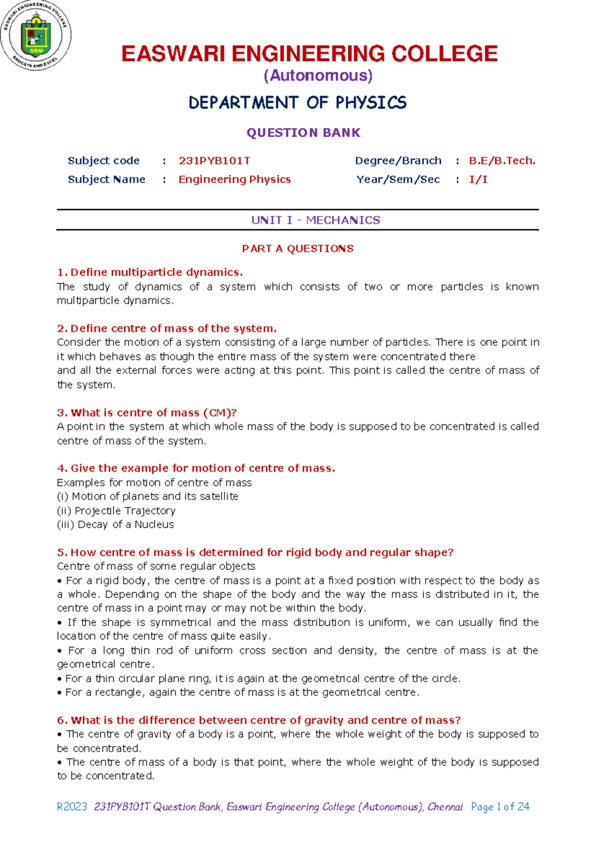 II Semester TIME Table ECE - SRM INSTITUTE OF SCIENCE TECHNOLOGY FACULTY OF ENGINEERING Campus ...
