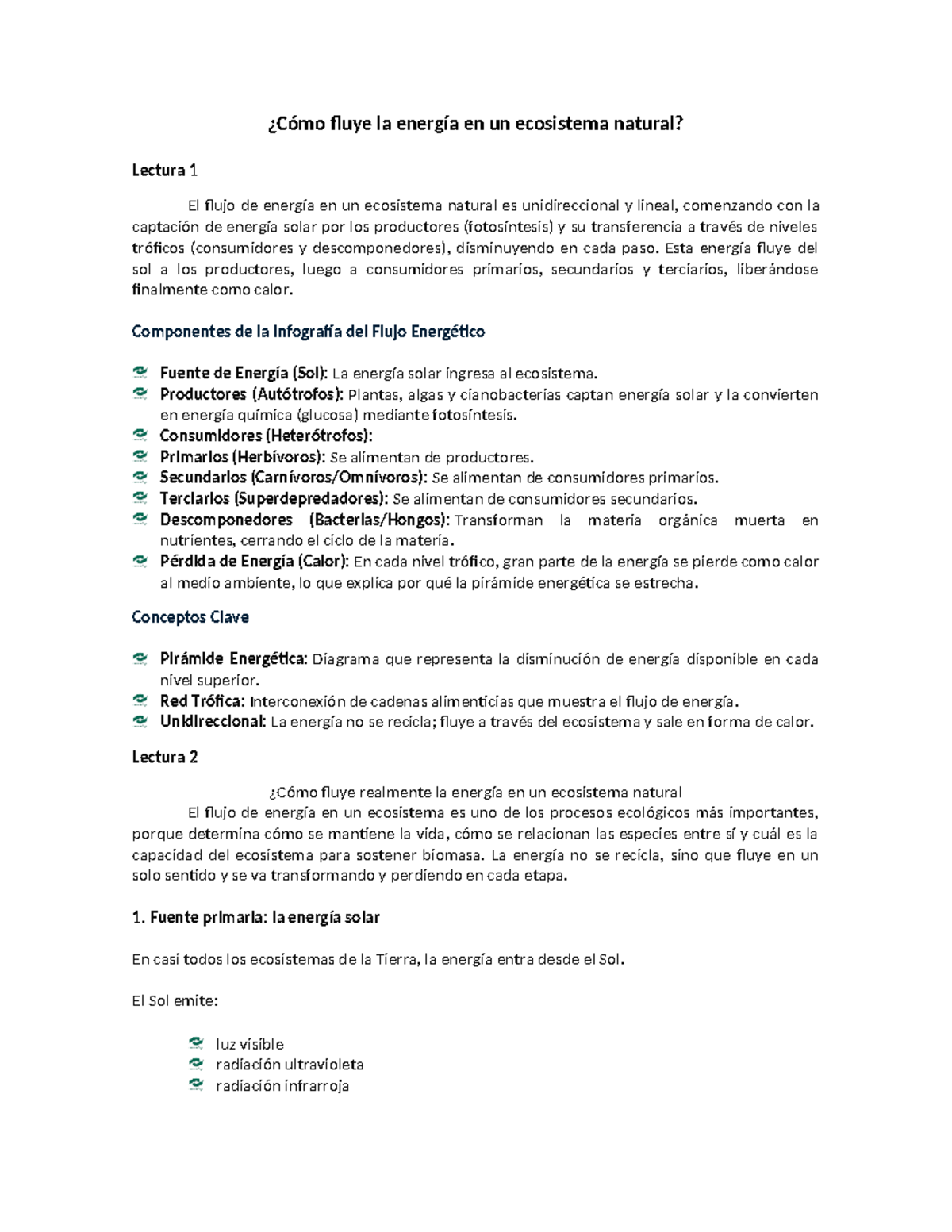 Actividad 2: Flujo de Energía en un Ecosistema Natural - Studocu
