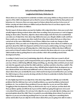 Unit 3.15Use longitudinal studies to observe, assess and plan for ...