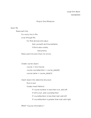 Stack Binary code refelction - Leigh Ann Stack CS300 Module 5 Code Reflection Binary Search Tree ...