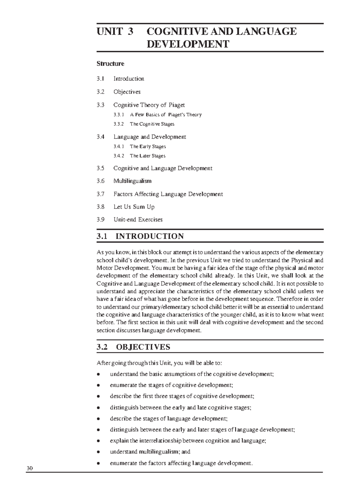 Cognitive & Language Development in Child Growth: Unit 3 Overview - Studocu
