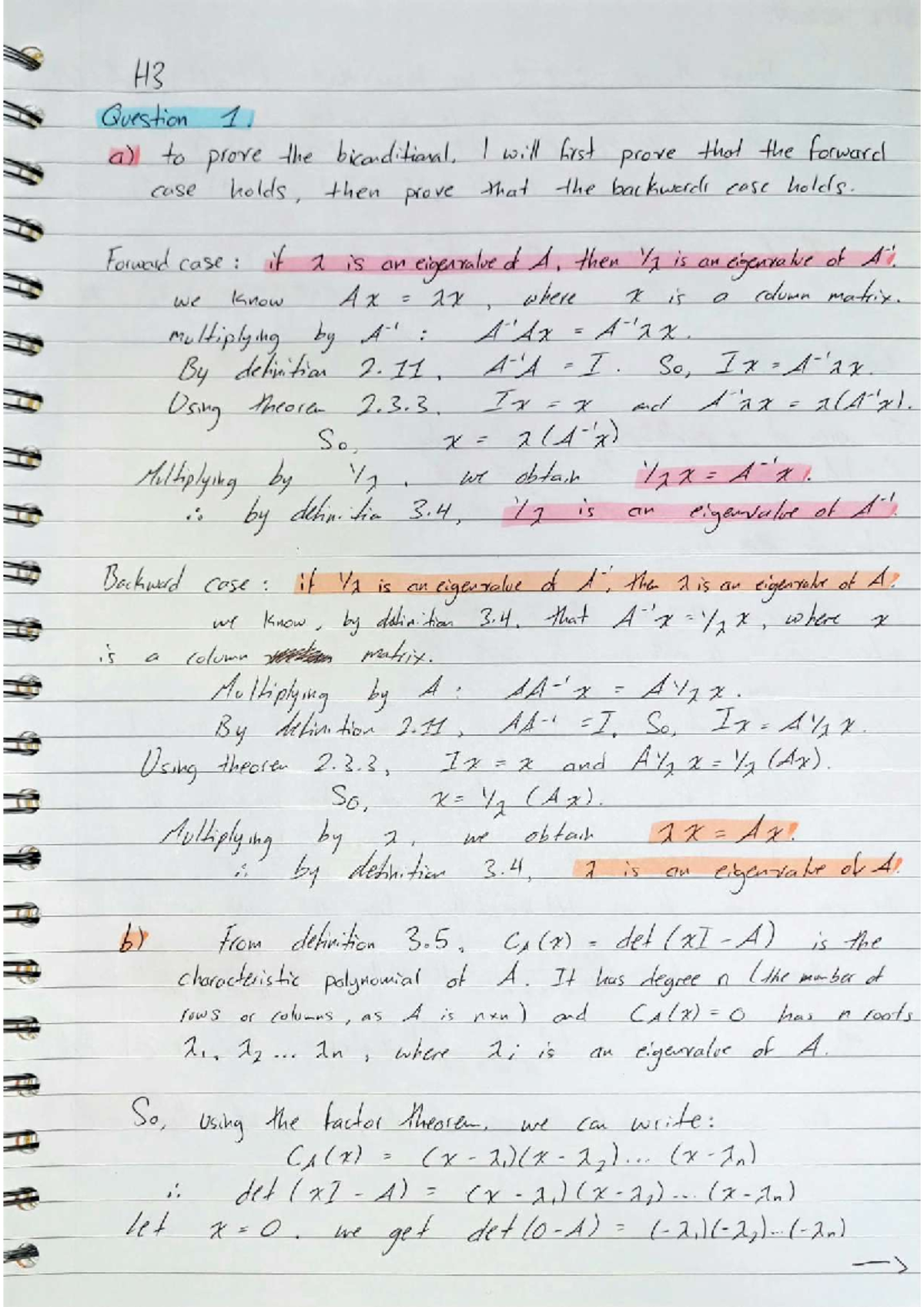 H3 Midterm Exam Notes on Eigenvalues and Eigenvectors - Studocu