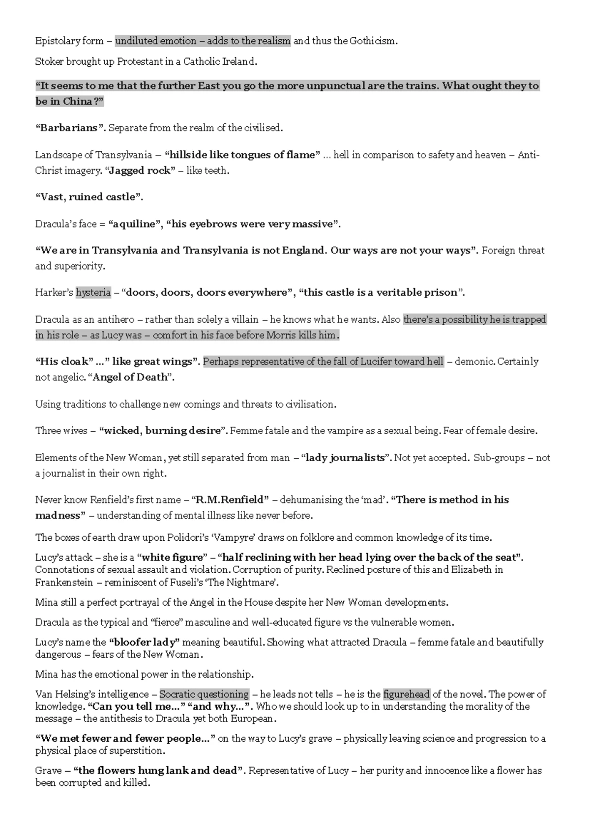 Analysis of Dracula: Context and Critical Perspectives on Gothic Themes ...