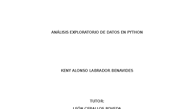 Análisis Exploratorio de Datos en Python - Actividad 4 SENA - Studocu