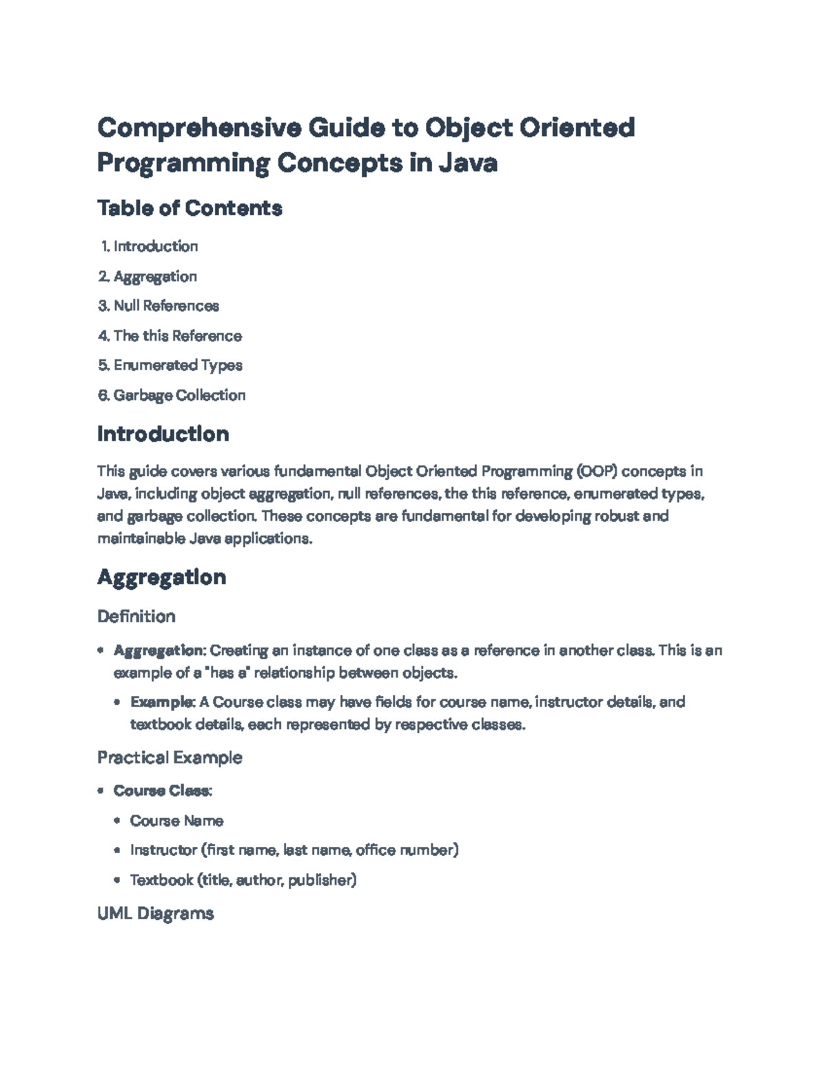 Comprehensive Guide to OOP Concepts in Java: Aggregation, Nulls & More - Comprehensive Guide to ...