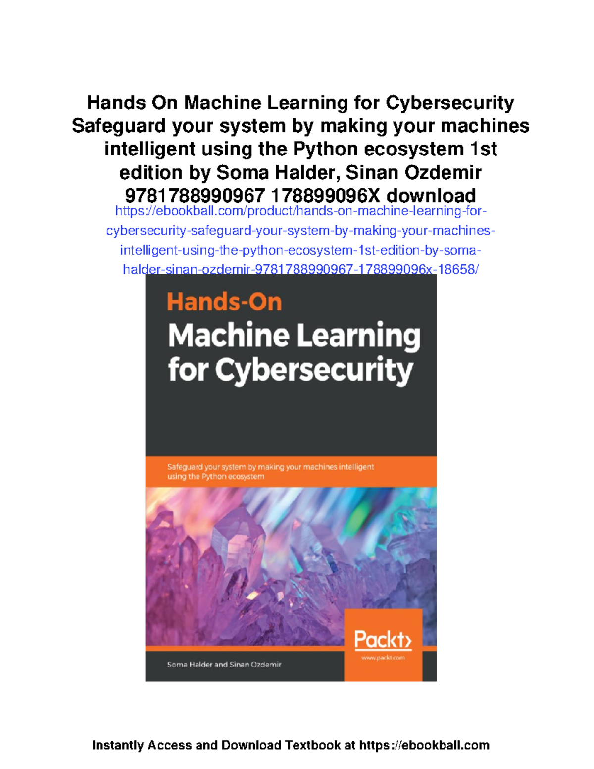 Hands-On Machine Learning for Cybersecurity (Course Code: 19778) - Studocu