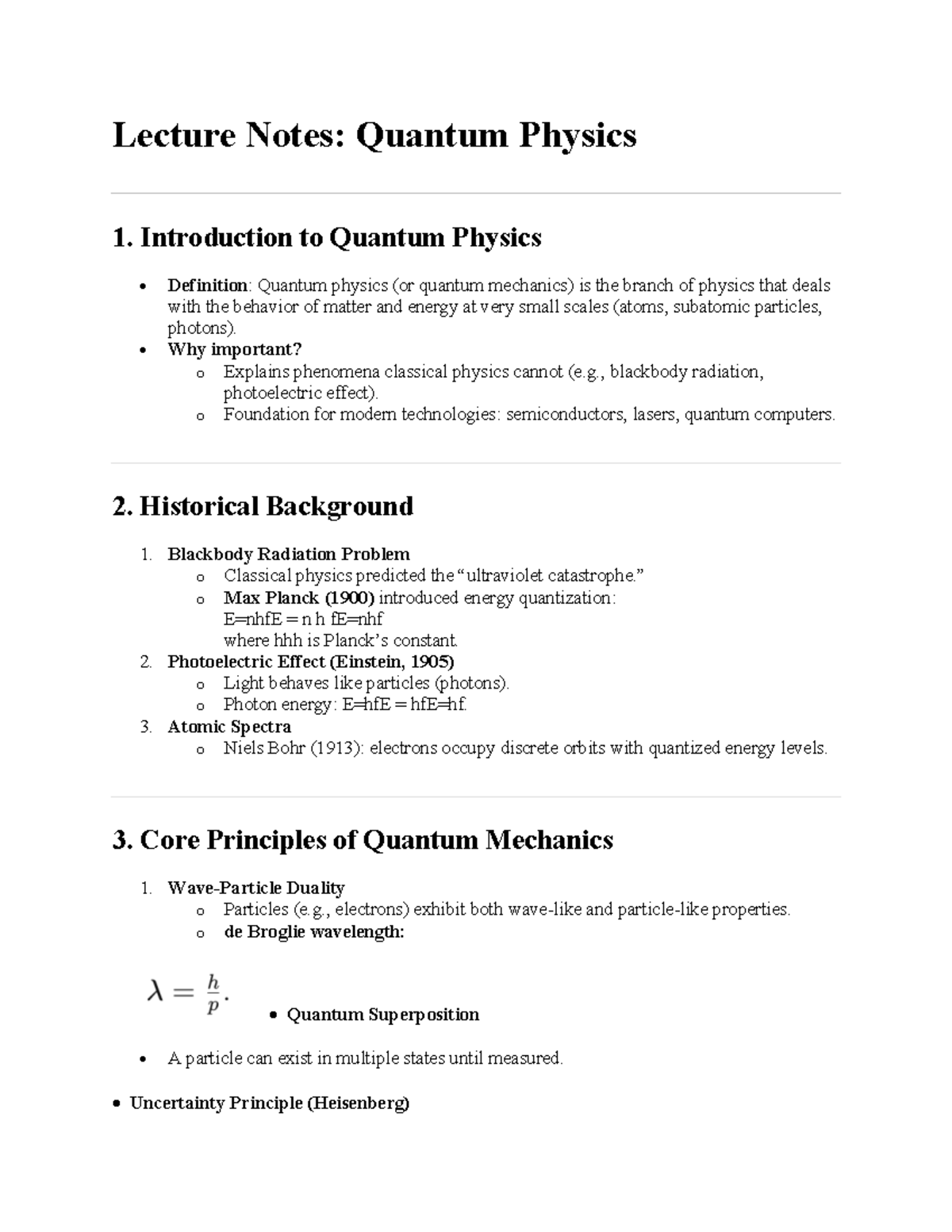Lecture Notes: Quantum Physics 1 - Conceptual Overview - Studocu