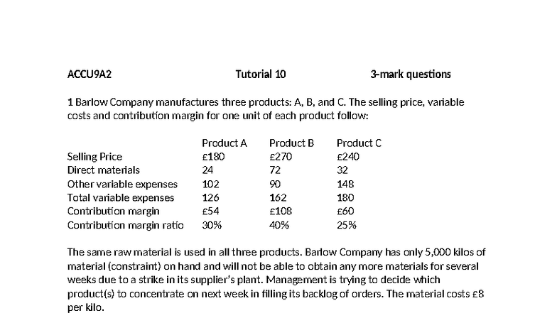 ACCU9A2 Tutorial 10: Barlow & LRN Company Case Studies - Studocu