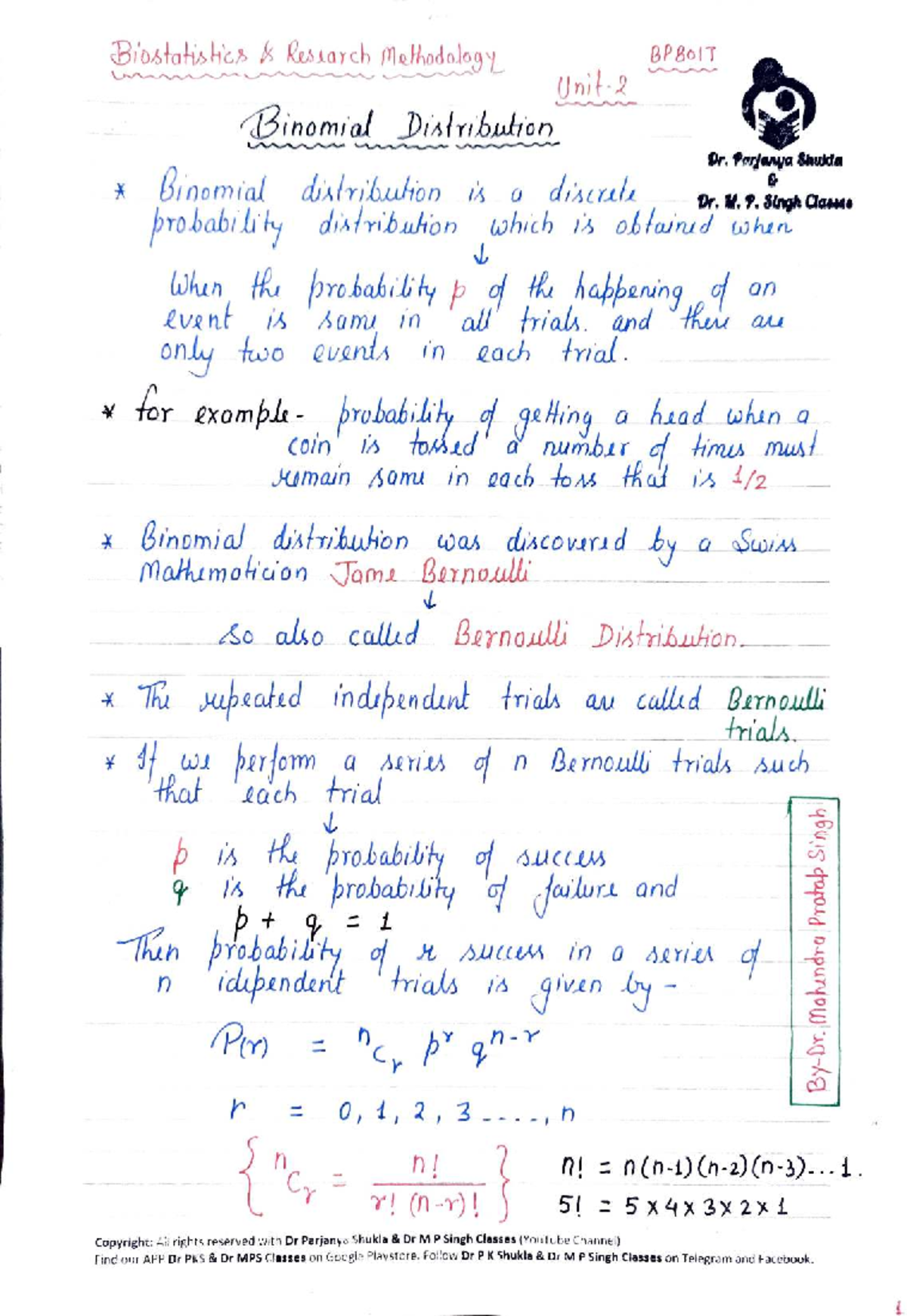 Binomial Distribution Overview and Applications - BPBoIT Class Notes ...
