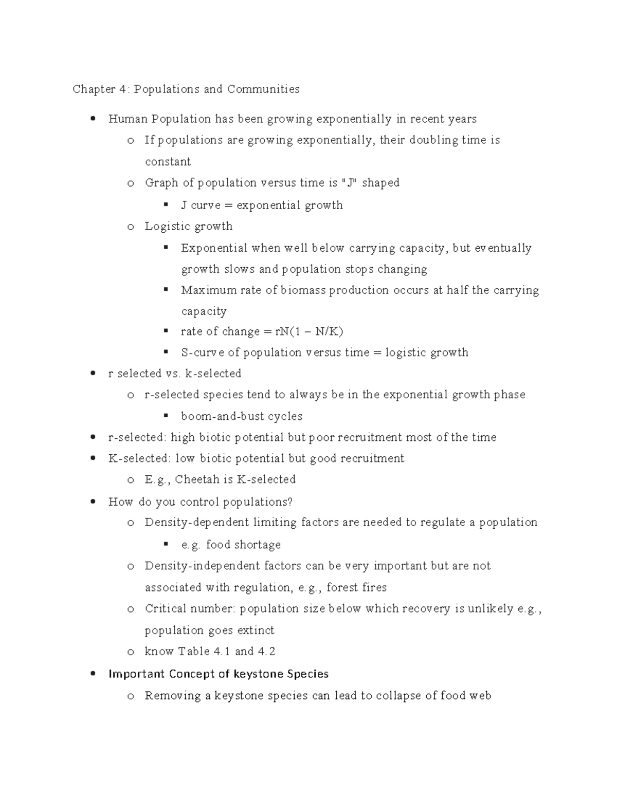 Chapter 4: Populations and Communities - Key Concepts Overview - Studocu