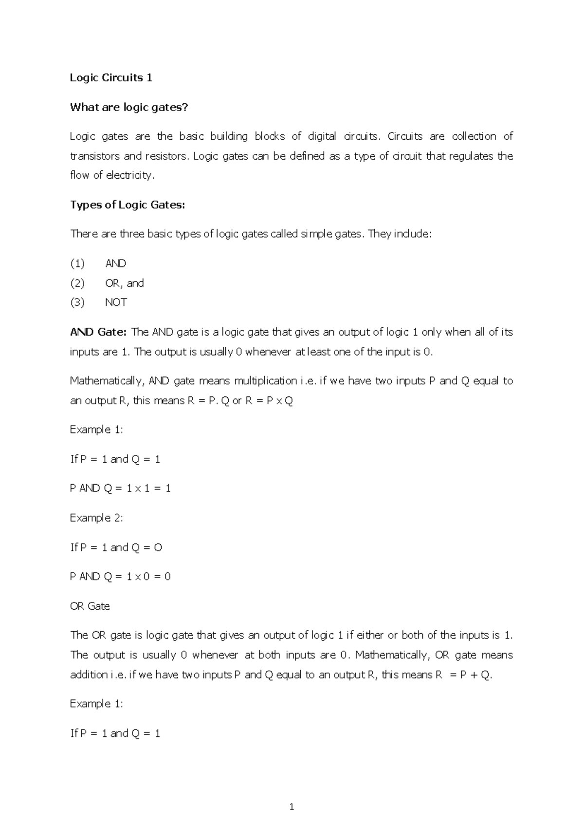 21670 Logic Circuits 1 - Understanding Logic Gates and Their ...